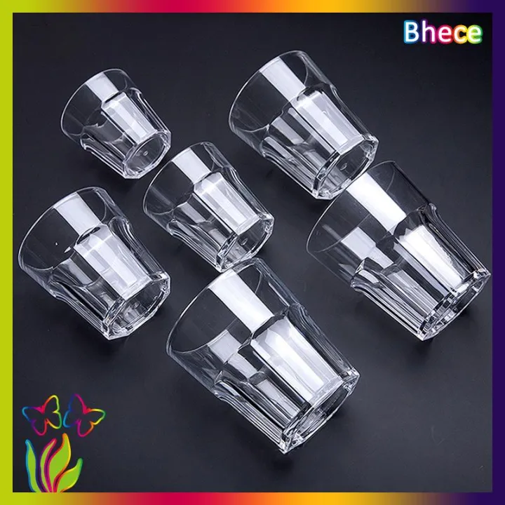 Bhece Acrylic Whiskey Cups Unbreakable Transparent Beer Cup Plastic ...
