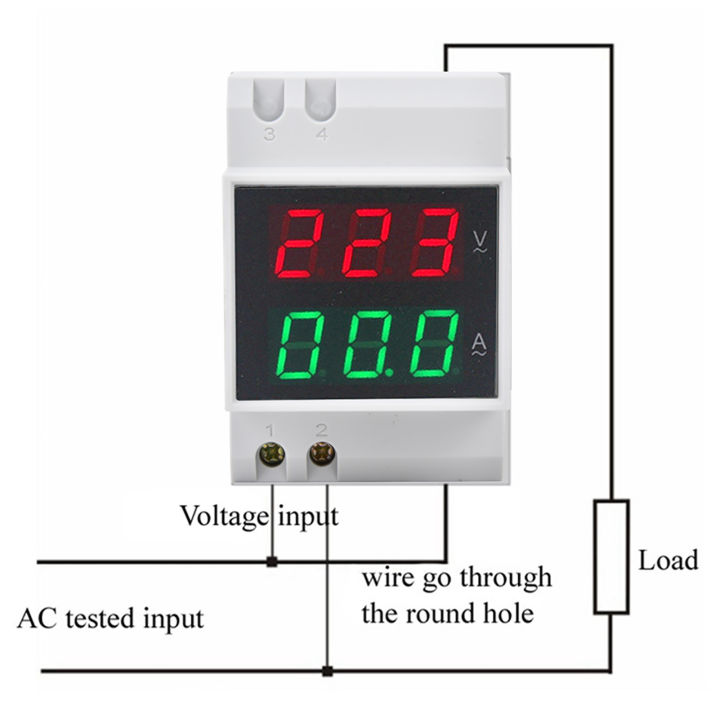 Domary Digital Voltage Ampere Meter Double Display Voltmeter Ammeter ...