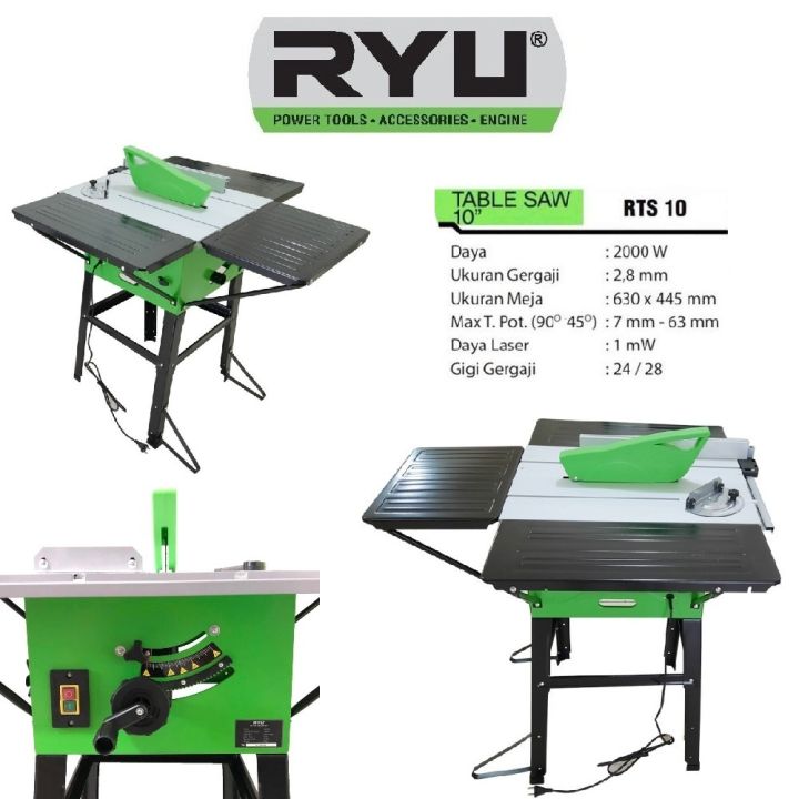 RYU Table Saw 10inch RTS 10 - Mesin Gergaji Kayu Meja 10 Inch RTS10 ...