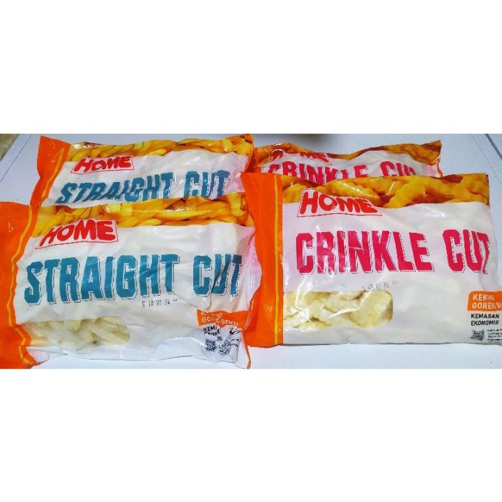 HOME KENTANG GORENG BEKU STRAIGHT - CRINKLE - SHOESTRING 1kg | Lazada ...