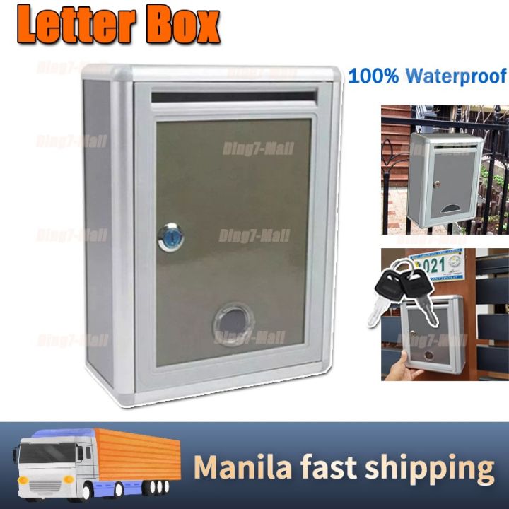 Letter Mailbox Post Box Waterproof Outdoor Security Locking Aluminium ...