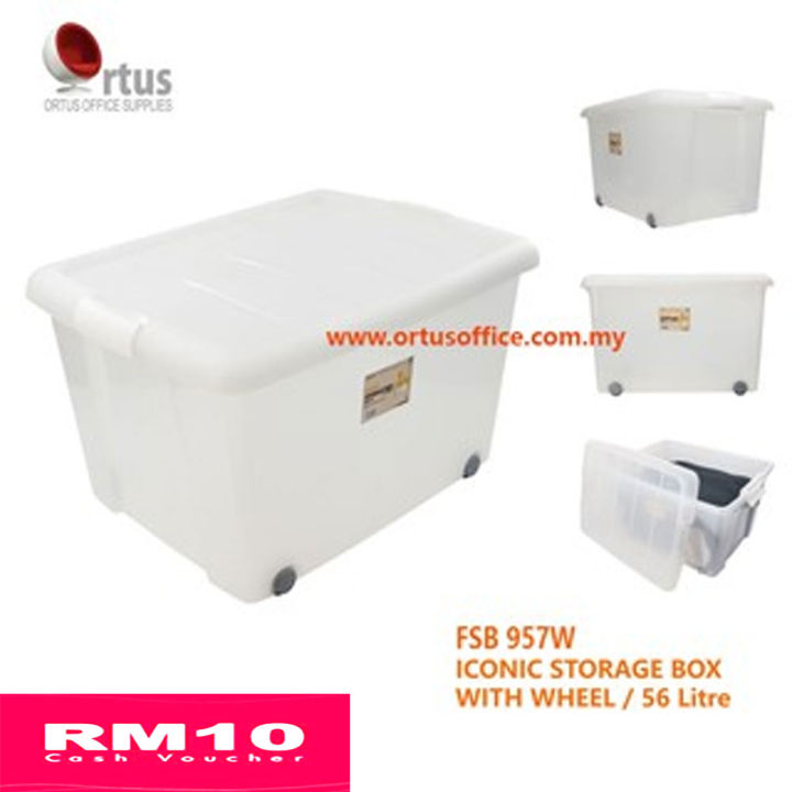 Iconic Storage Box With Wheel (56L) / Storage Box / Plastic Box | Lazada