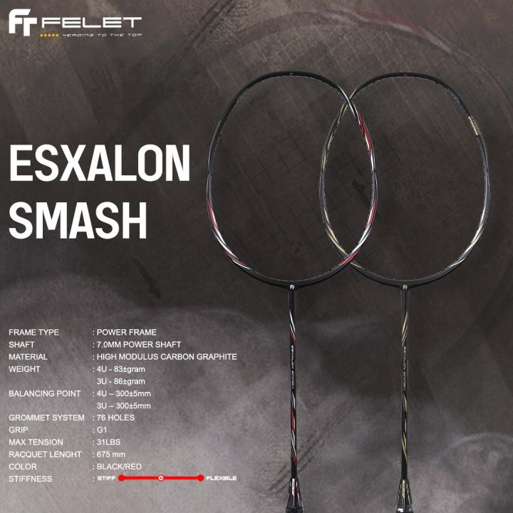 FELET ESXALON SMASH Badminton racket(FREE OVERGRIP) (ORIGINAL) | Lazada