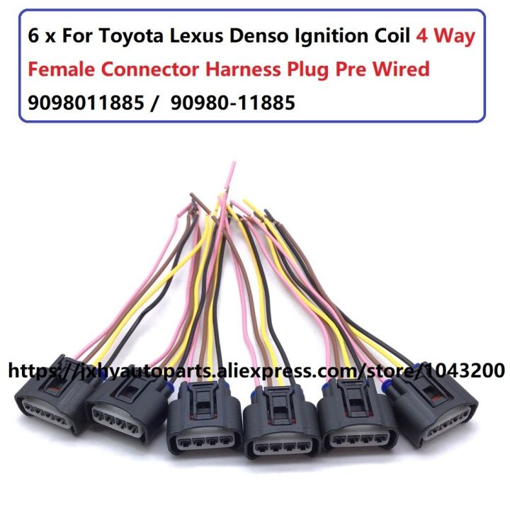90980-11885 For Toyota Lexus For Denso Ignition Coil 4 Way Female ...
