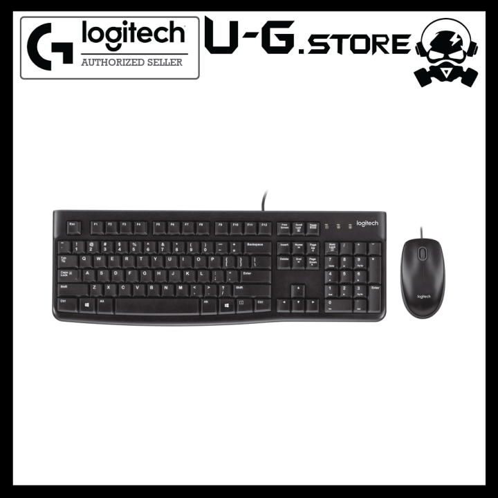 Logitech Wired Combo Keyboard Mouse MK120 Desktop USB BLACK for Windows, Optical Wired Mouse ...