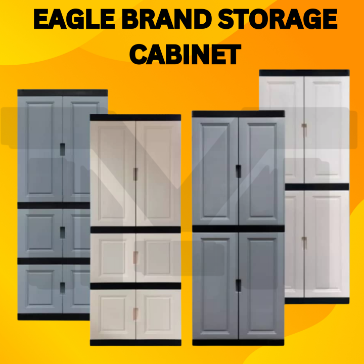 0003 EAGLE BRAND Storage Cabinet Plastic Wardrobe 2 Compartment ...