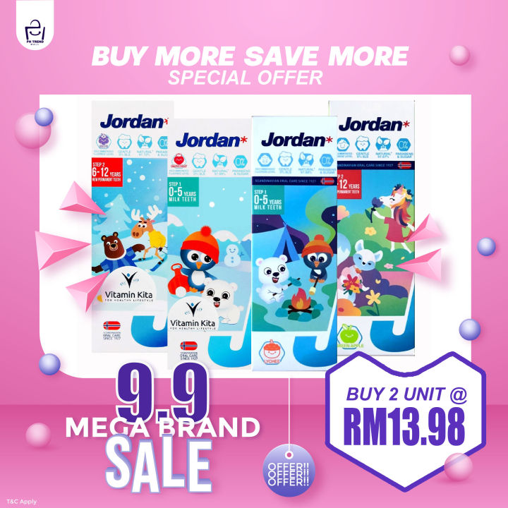 Jordan Kids Toothpaste 75g Step 1 / Step 2 | Lazada