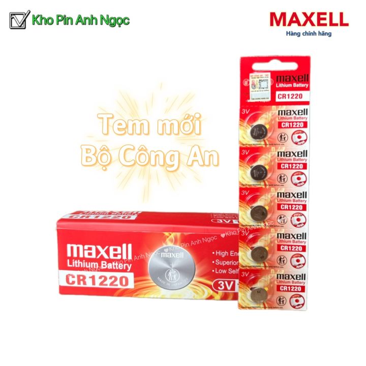 Pin CR1220 Chính Hãng Maxell Lithium 3v (mẫu mới) - Pin Remote Smartkey ...