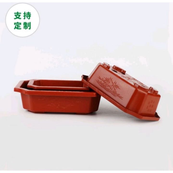 thick plastic rectangle bonsai pot cactus pot, succulent pot bonsai pot 14cm, 16cm and 18cm ...