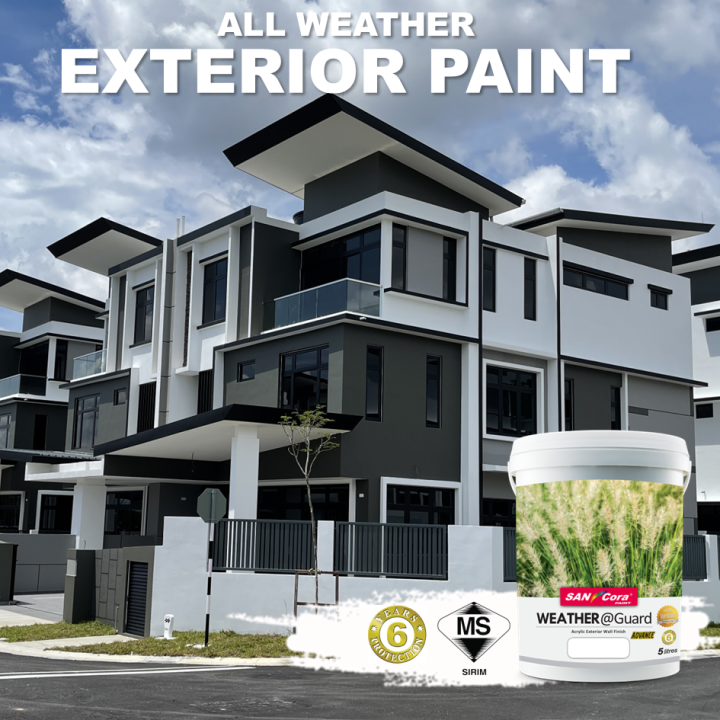 (1 Litre) SANCora WEATHER@Guard Advance Acrylic Exterior Wall Finish ...