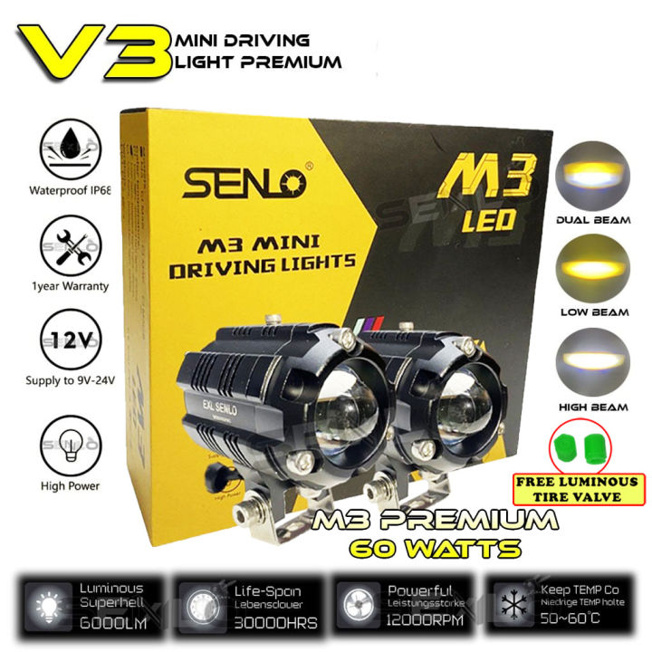 Original Senlo M3 Mini Driving Light V3 / Motorcycle Auxiliary Lights 4 ...