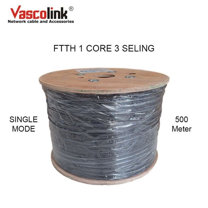 Kabel Fo 1Core / 2Core / 4Core 3Seling 500 Meter SM Vascolink | Lazada ...
