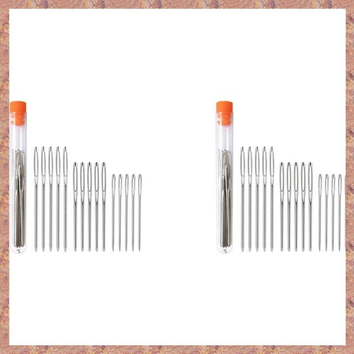 (IEGO) 2X Darning Needle Big Eye Sewing Needle in Transparent Tube ...