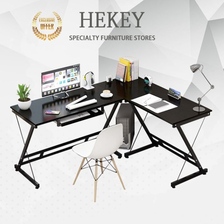 HEKEY L-Shaped Corner Desk Computer Gaming Desk PC Study table Home ...