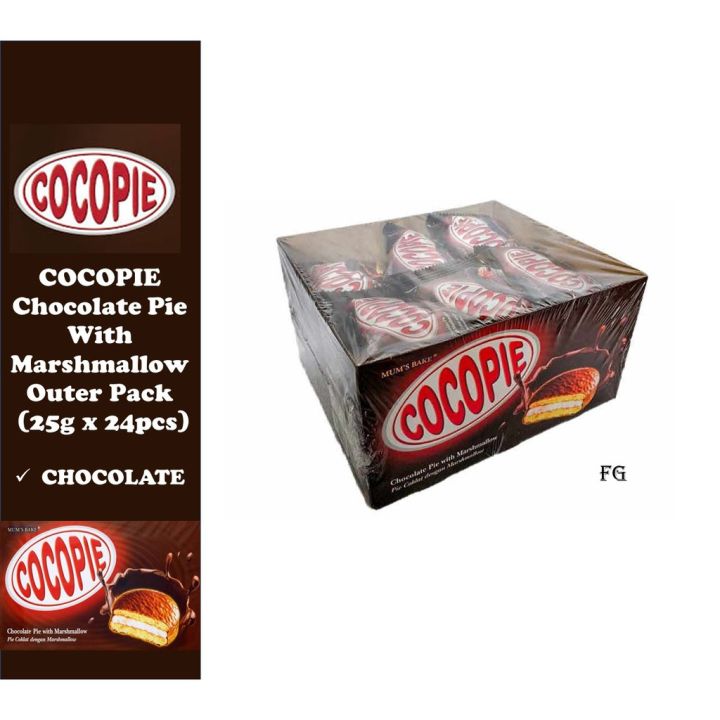 Cocopie Chocolate Pie With Marshmallow Outer Pack 25g x 24pcs | Lazada