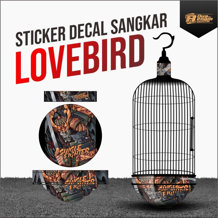 Stiker Decal sangkar Burung Lovebird Decal Tebok Love Bird Kandang ...