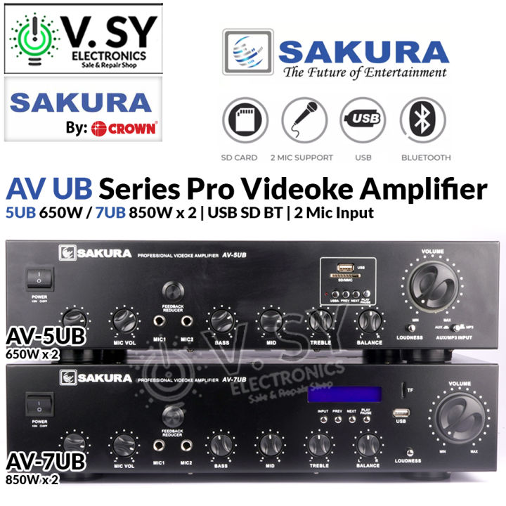 Original 2024 SAKURA AV UB Series 400W 650W 850W x 2 Pro Videoke Audio Sound System Amplifier ...