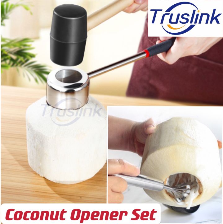 【SG Seller】Truslink Stainless Steel Coconut Opener Set Coconut Knife ...