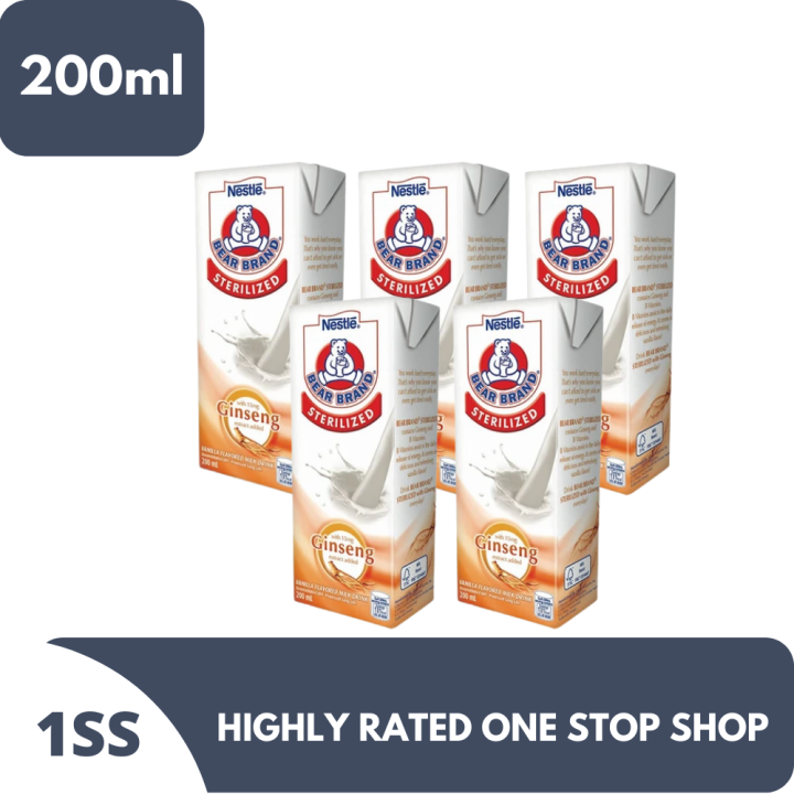 Nestle Bear Brand Sterilized Ginseng 200ml x 5pcs | Lazada PH