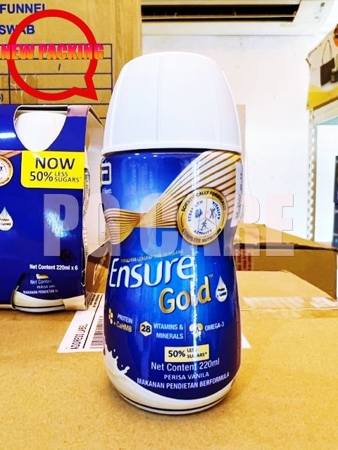 [24BOTTLES/1 CARTON] ENSURE GOLD VANILLA 220ML RPB EXP:JAN2024 NEW LESS ...