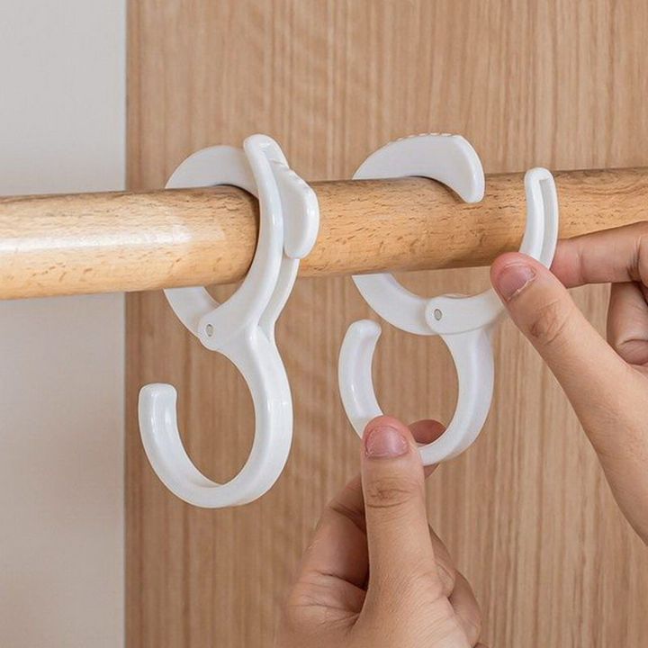 Plastic Hooks with Snap ring Wardrobe Rails S Hooks Children's Coat ...
