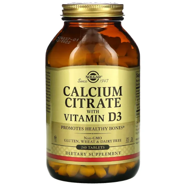 (ASLI USA) Solgar USA Calcium Citrate with Vitamin D3, 240 Tablets ...