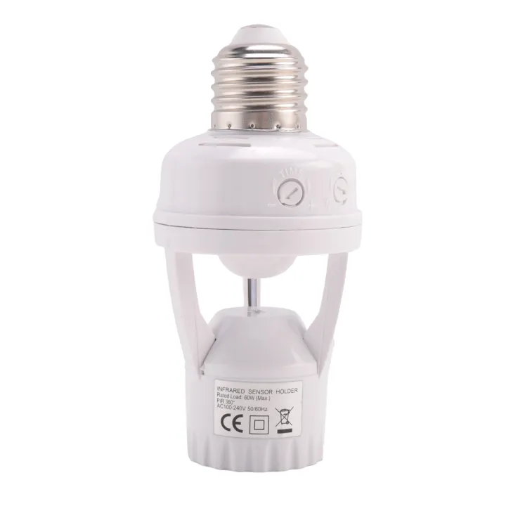 Benzhong-E27 LED 220V Screw Light Bulb Holder LED PIR Infrared Motion ...