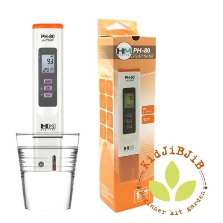 ปากกาวัดค่ากรดด่าง PH แบรนด์ HM รุ่น PH-80 แถมฟรีน้ำยาตั้งค่าและน้ำยารักษาหัวอ่านปากกา | Lazada ...