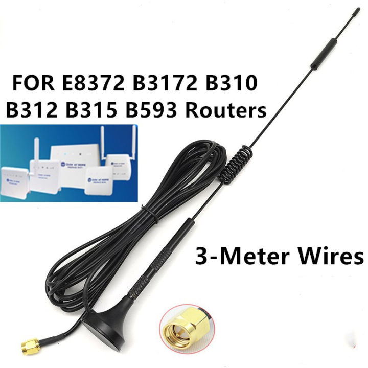 GK 3G/4G LTE 5-7dbi Magnetic Antenna with 3-Meter Wires SMA for E8372 ...