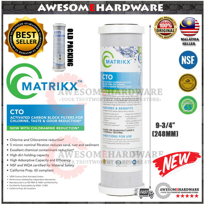 (5 MICRON) MATRIKX USA GREEN BLOCK 10" CTO CARBON BLOCK WATER FILTER ...