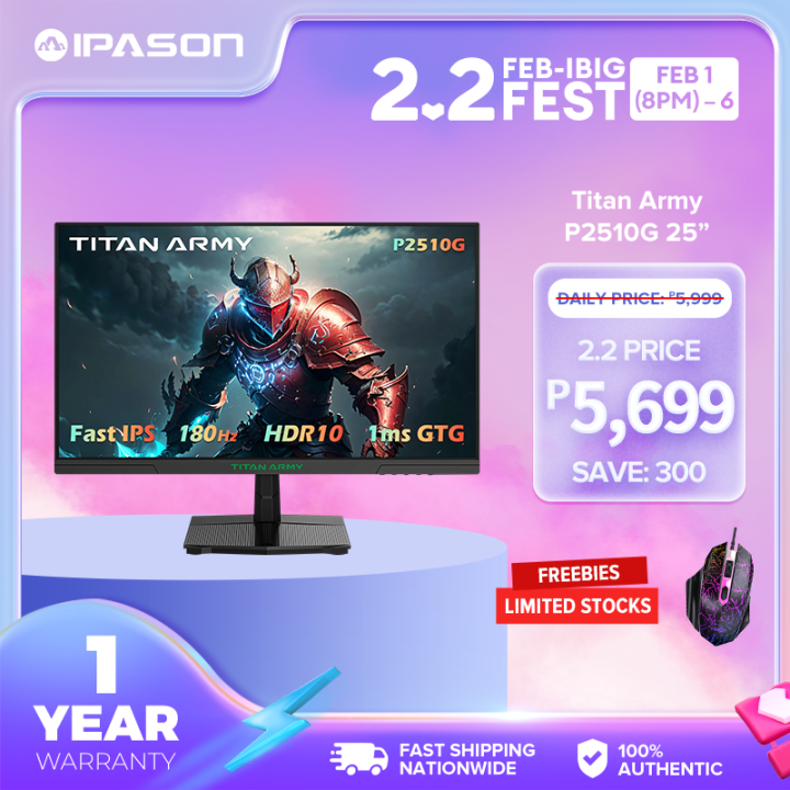 IPASON | Titan Army P2510G 25 Fast IPS FHD 180HZ monitor | Lazada PH