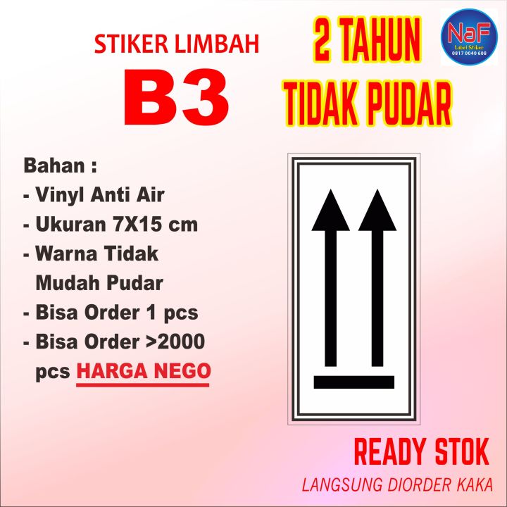 Stiker limbah B3 label tanda simbol penunjuk tutup kemasan vinyl anti ...