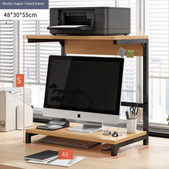 2 Layer Wooden Monitor Stand Printer Table Computer Stand | Lazada PH