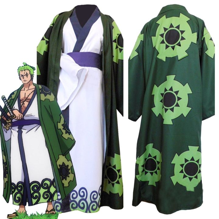 Anime Roronoa Zoro Cosplay Costume Wano Kuni Country Kimono Robe Full ...