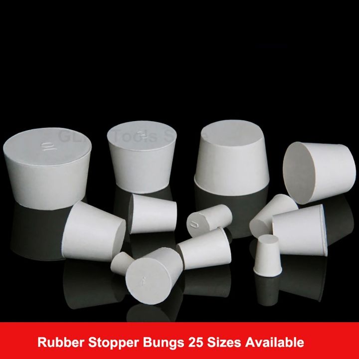 1pcs White Rubber Stopper Bungs Laboratory Flask Tapered Tube Conical ...