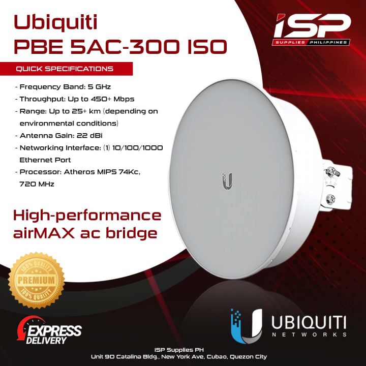 Ubiquiti Networks PBE 5AC-300 ISO PowerBeam ac High-Performance airMAX ...