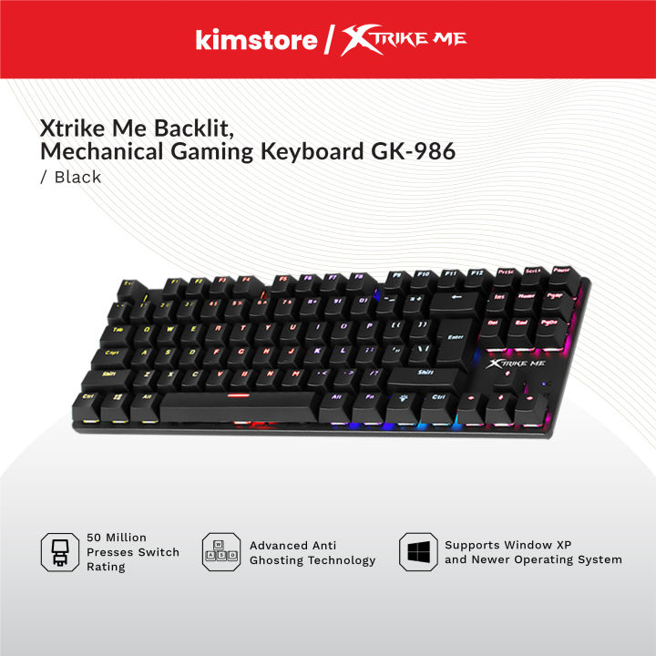 Xtrike Me Backlit, Mechanical Gaming Keyboard Gk-986 - Black | Lazada PH