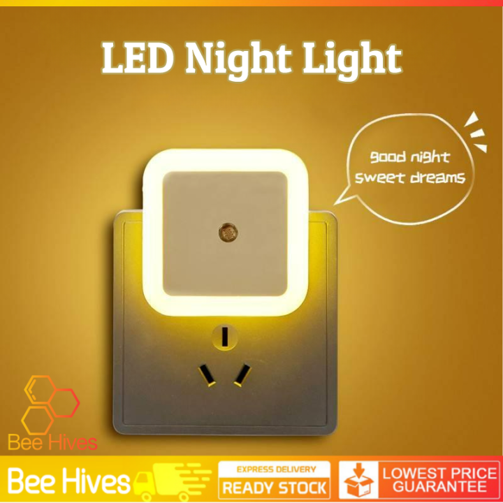 Auto Light Sensor Light Sleeping Night Light Control Bedroom Plug-in ...