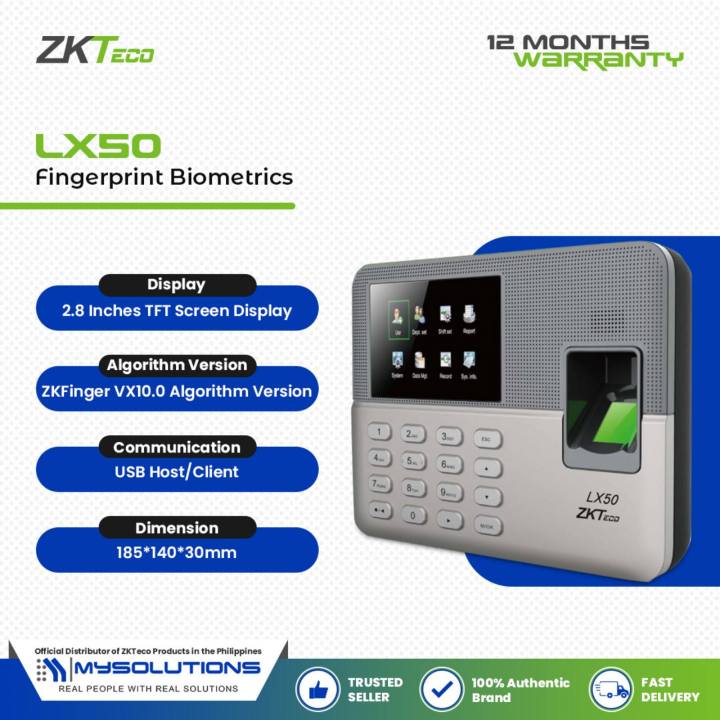 ZKTeco Stand-alone Fingerprint Time & Attendance Biometrics LX50 with ...