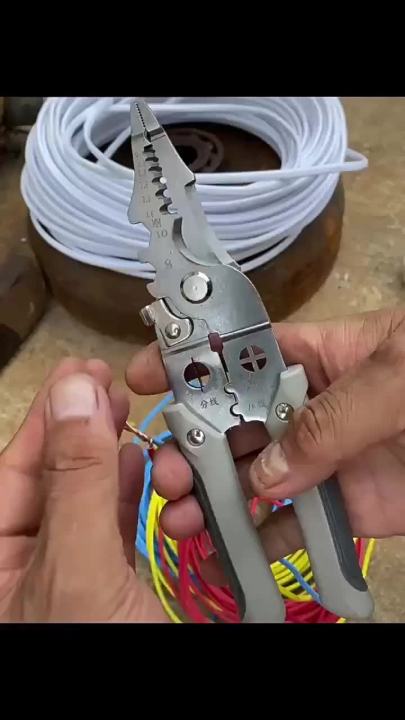 Multi-Purpose Wire Stripper Wire Crimper Electricians' Pliers Sharp ...