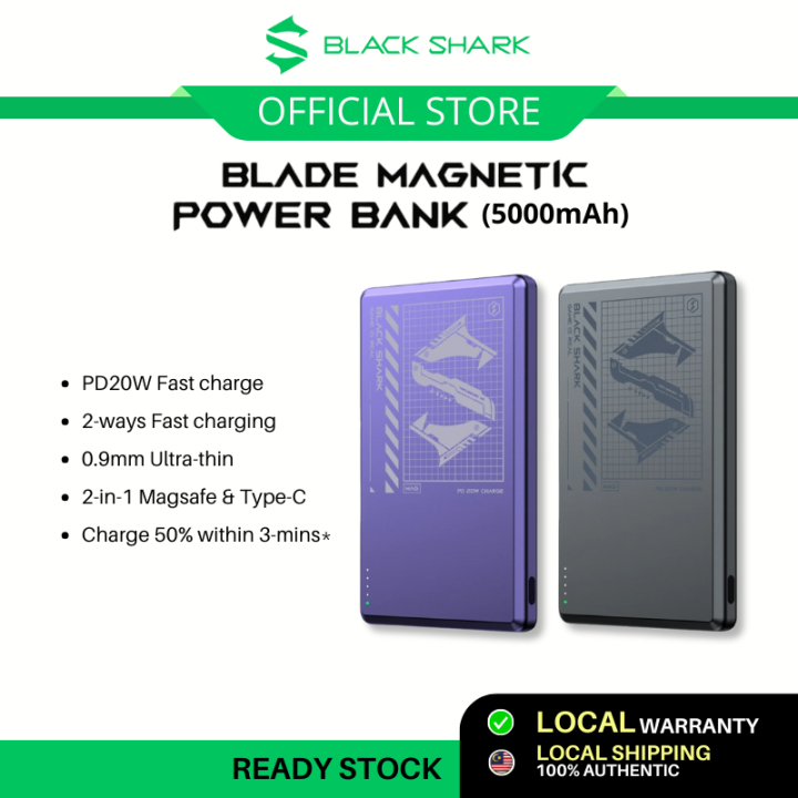 Black Shark Blade Power Bank 5000mAh Magnetic Powerbank | Lazada