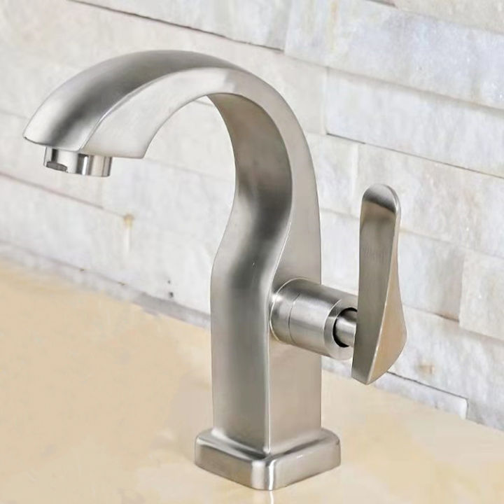 Basin faucet stainless steel wash basin faucet single cold faucet ...