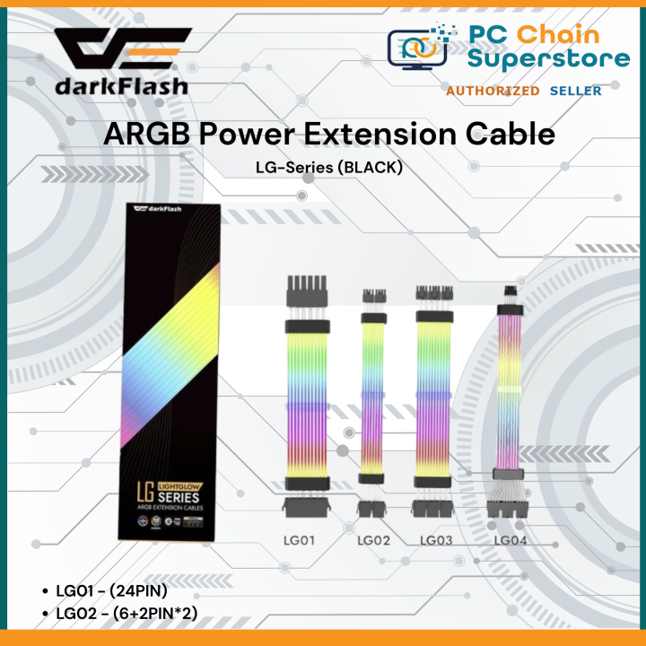 darkFlash ARGB Power Extesion Cable Light Glow Series ( LG01 - 24pin ...