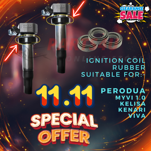CLEAR STOCK! PLUG COIL IGNITION COIL RUBBER / O'RING PERODUA KELISA ...
