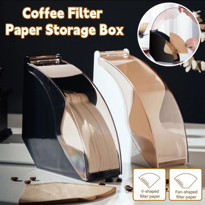 Acrylic V60 Hand Drip Coffee Filter Paper Storage Container Dustproof ...