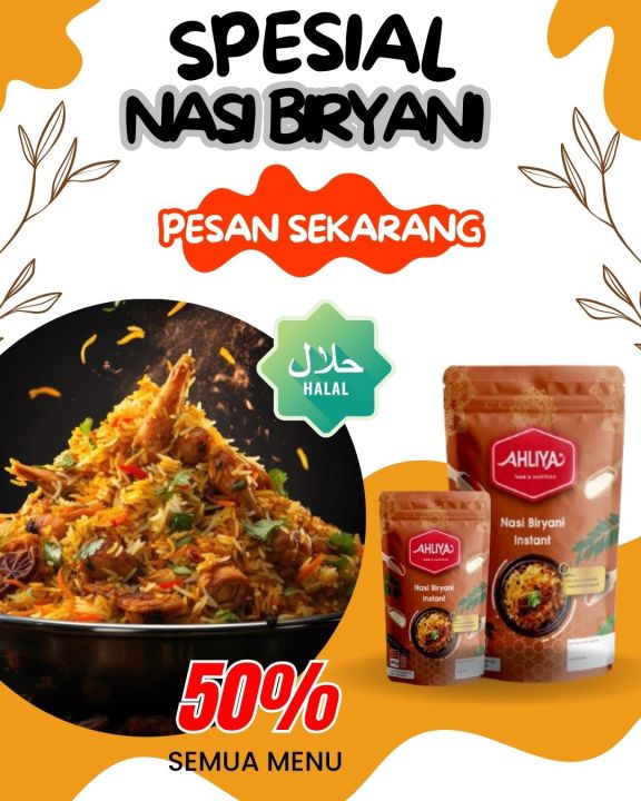 PROMO! Nasi Biryani Instan Mandhi Kabsah Kebuli Instan AHLIYA Halal 100 ...