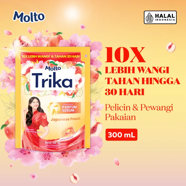 Molto Trika Pelicin Dan Pewangi Pakaian Japanese Peach 300 ml | Lazada ...
