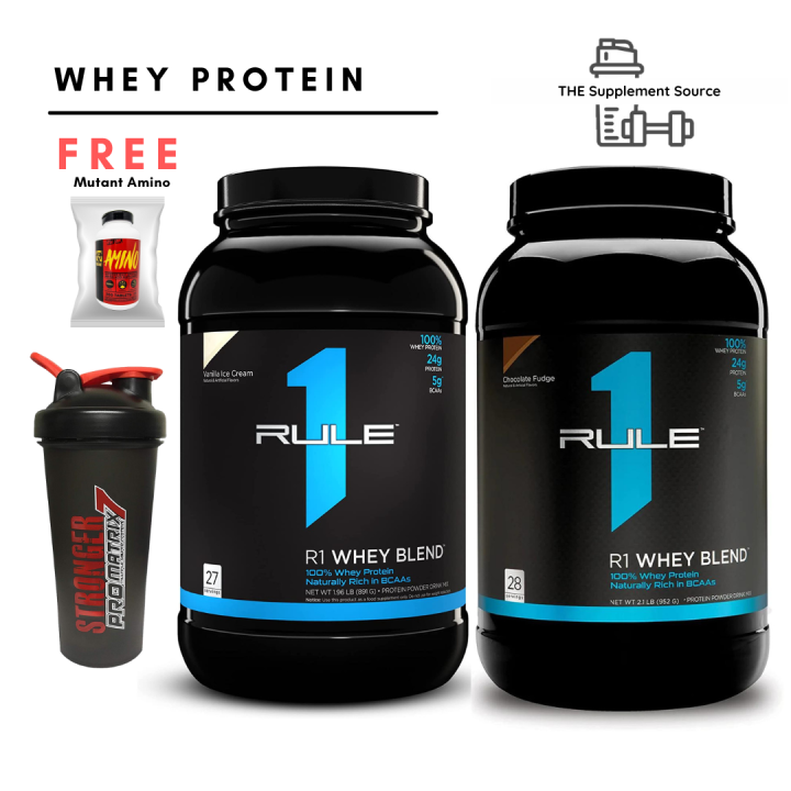 Rule 1 R1 Whey Blend 2lbs with shaker FREE Amino Whey Protein Powder ...