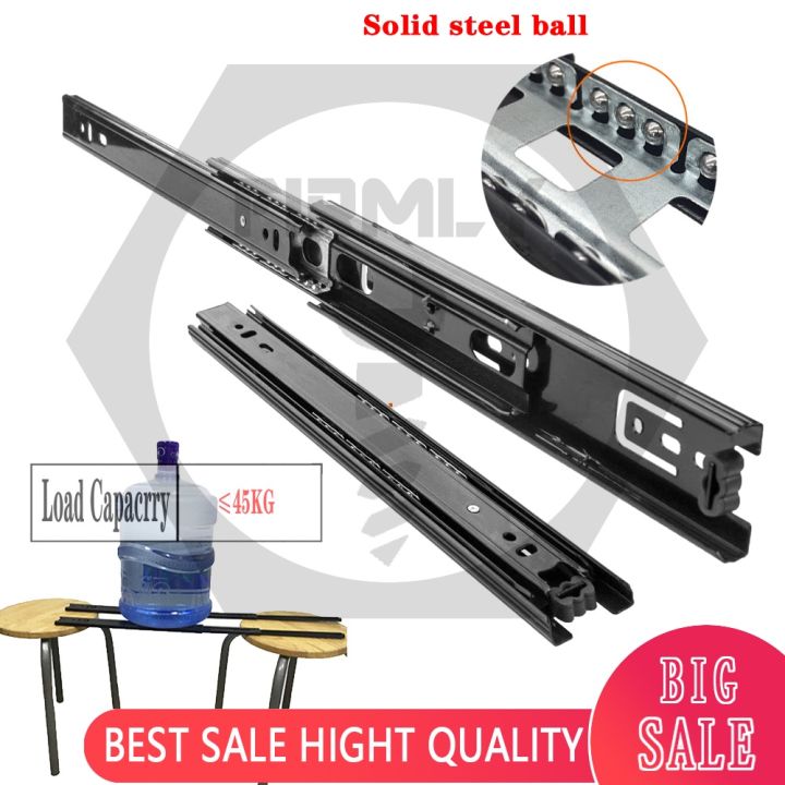 Drawer Guide Full Extension Ball Bearing Heavy Duty Steel Slide 3 Fold ...