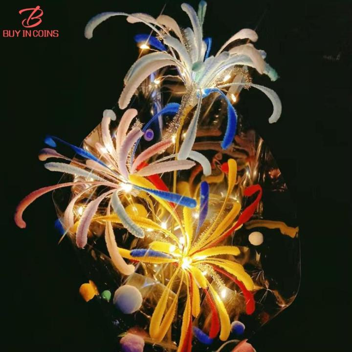 BC 2025 New Year Decor DIY Colorful Fuzzy Twisting Stick Firework ...